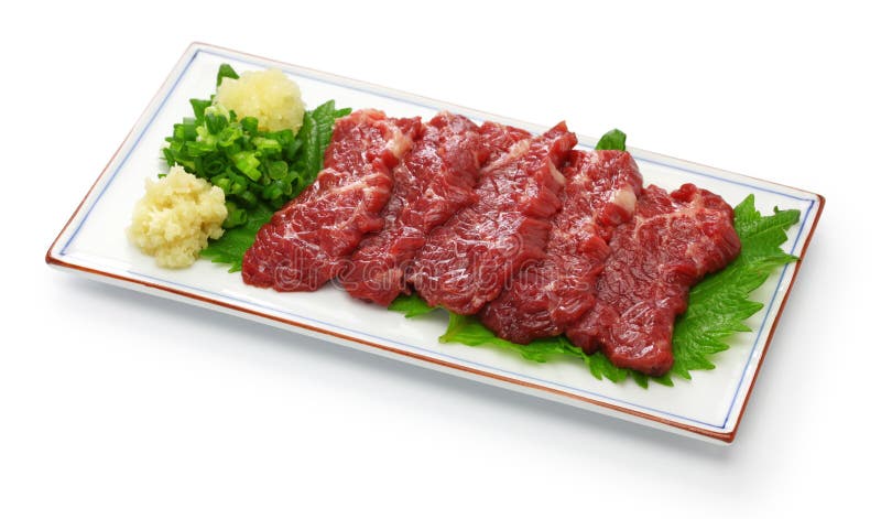 Basashi, japanese cuisine stock image. Image of horsemeat - 165053459