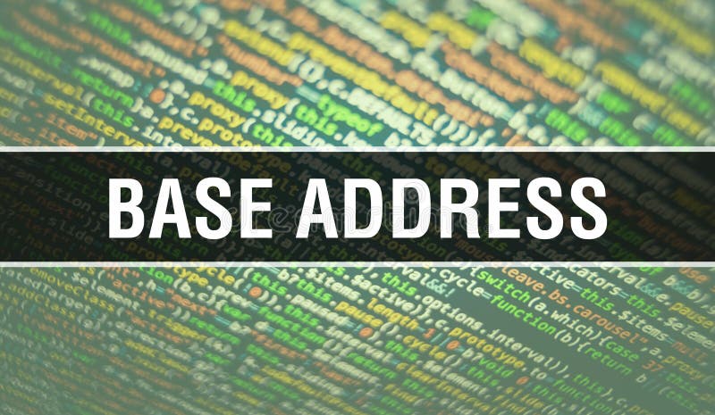 Base Address with Abstract Technology Binary Code Background.Digital ...