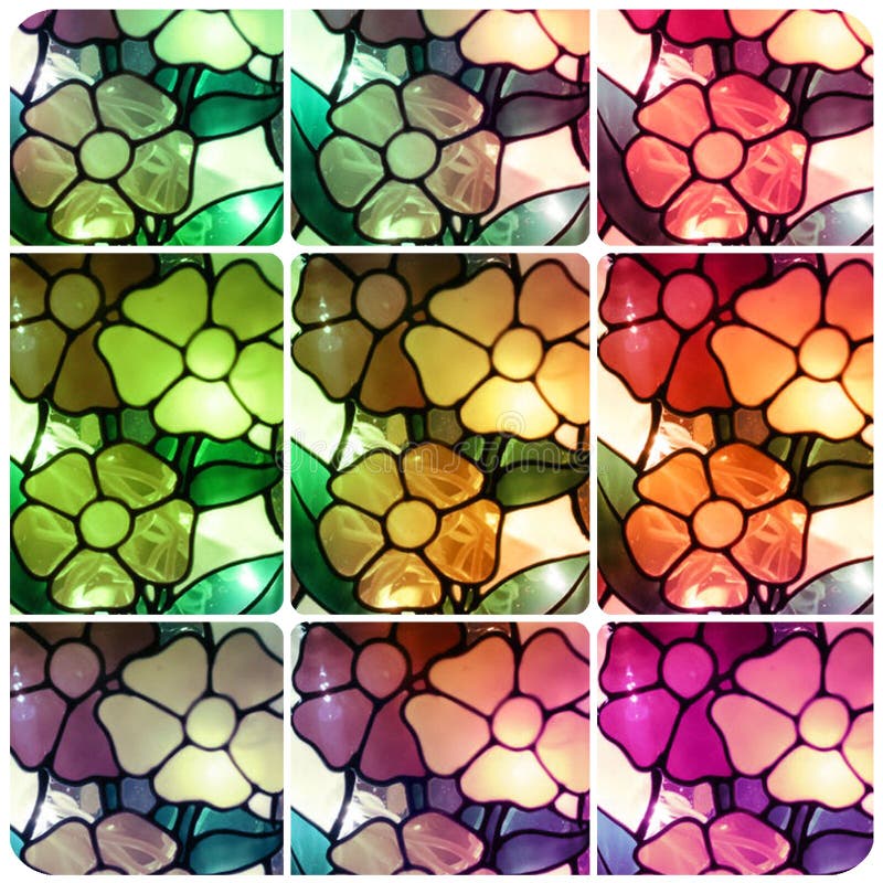 Base Background Rectangular Mosaics of Stained Glass Flowers Stock ...