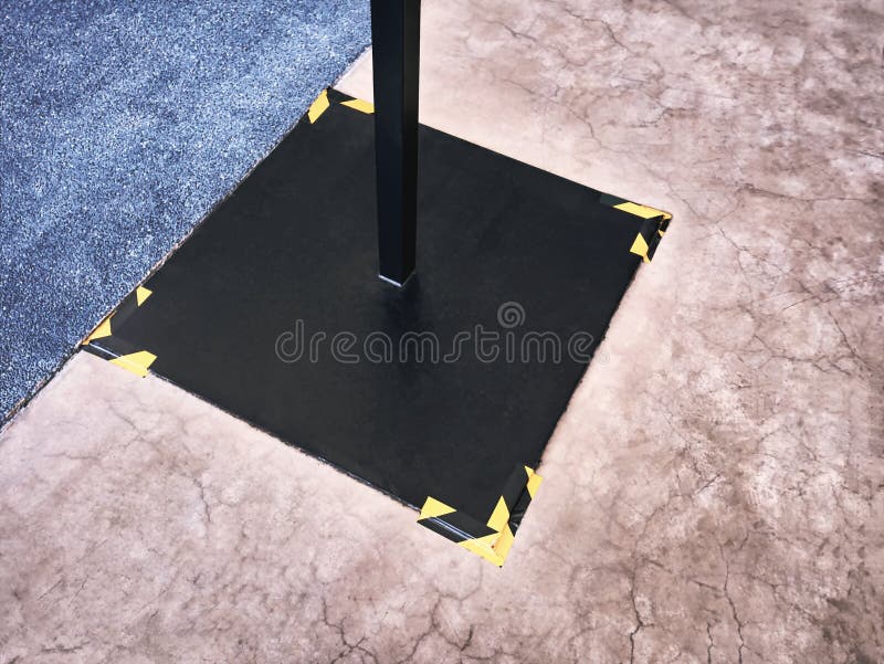 Base of Black Welded Steel Column Structure Stock Photo - Image of ...