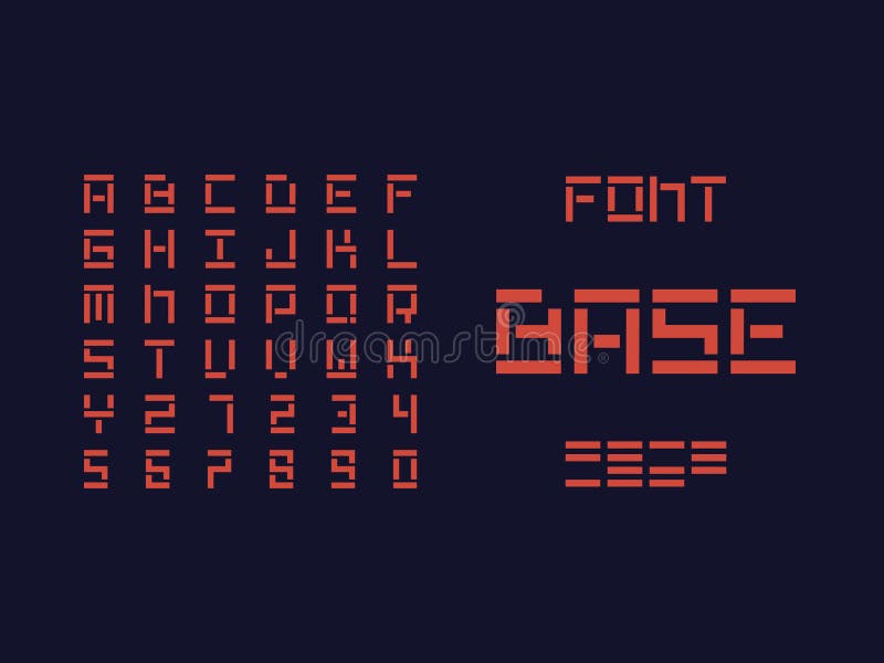 Base Bold Font. Vector Alphabet Stock Vector - Illustration of sign ...