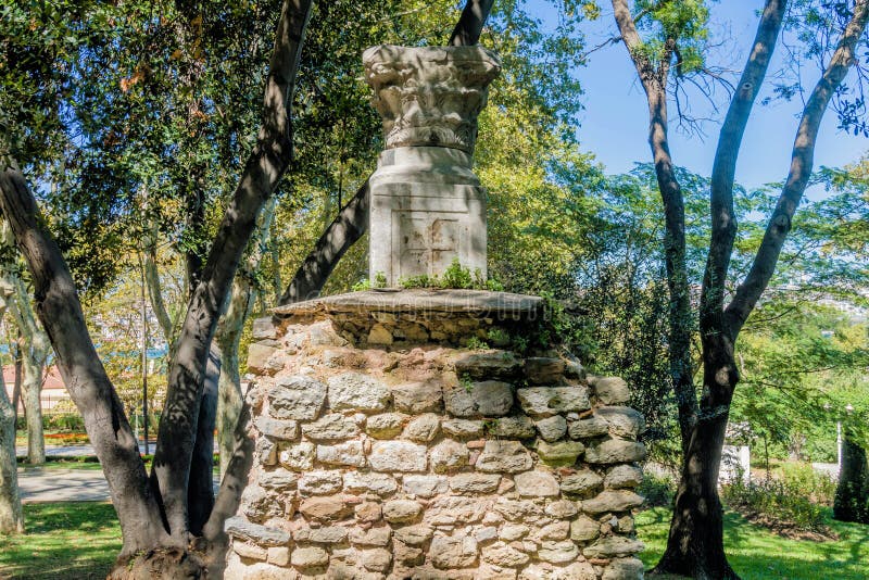 Base and Capstone of Roman Column Stock Photo - Image of medieval ...