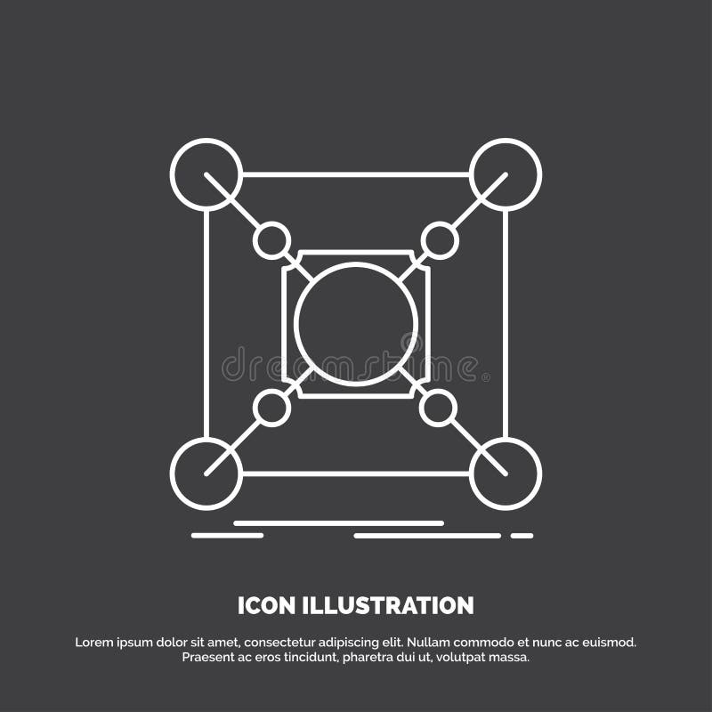 Base, Center, Connection, Data, Hub Icon. Line Vector Symbol for UI and ...