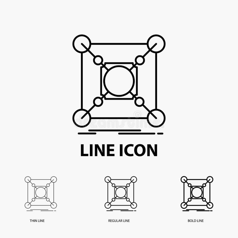 Base, Center, Connection, Data, Hub Icon in Thin, Regular and Bold Line ...
