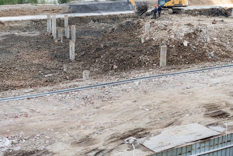 Base of construction site stock image. Image of concrete - 261602505
