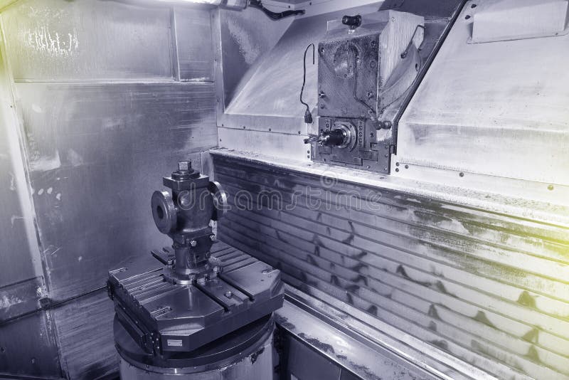 The Body for Creating the Valve is Installed on the Table of the CNC ...