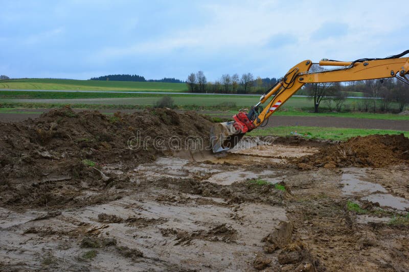 Bouteur Au Chantier De Construction Image stock - Image of moteur ...