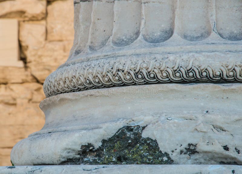 Base of Greek Column at Athens Acropolis Stock Photo - Image of doric ...