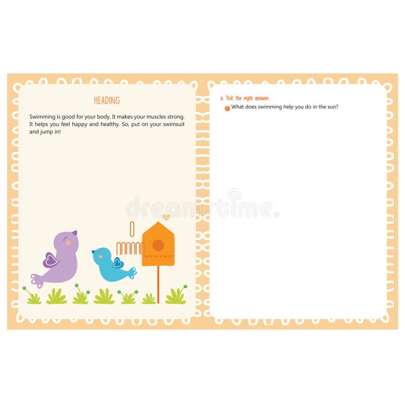 Children Book Layout for Children Worksheet Background Stock Vector ...