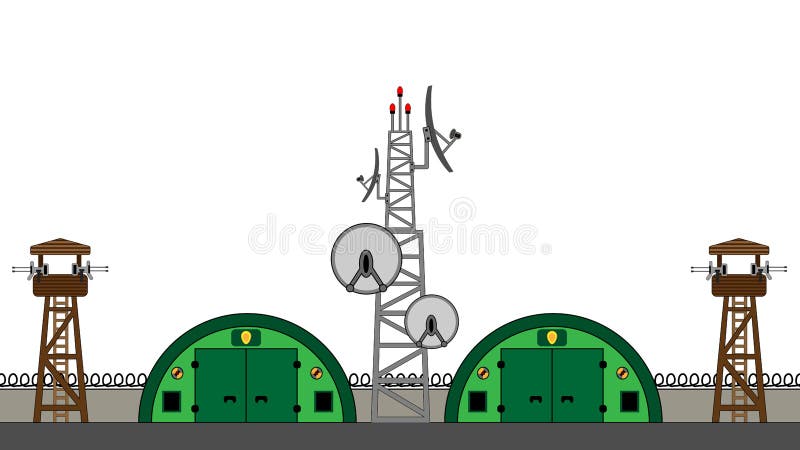 Icono De Base Militar De 3 Tipos Color, Blanco Y Negro, Contorno ...