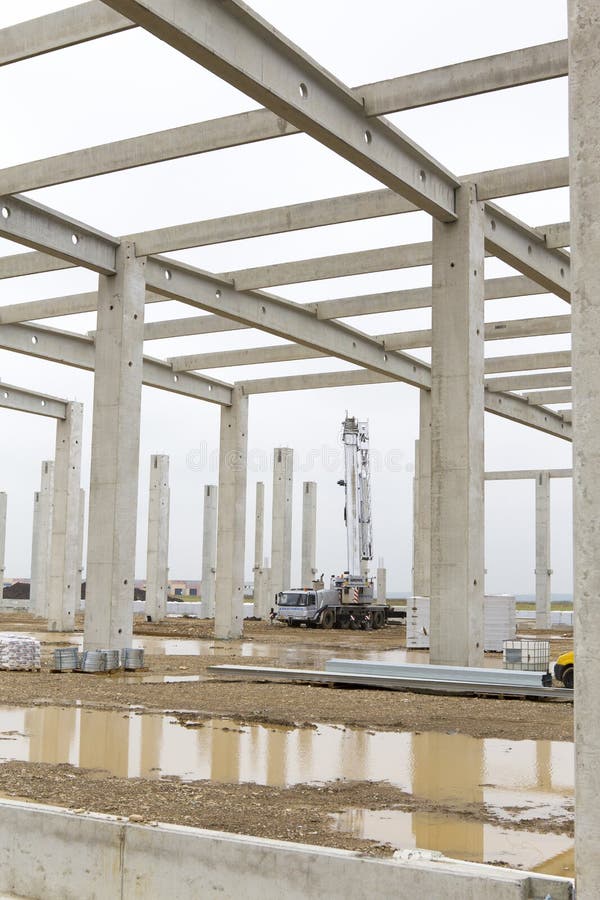 Base of a New Inside Hall Under Construction Stock Image - Image of ...