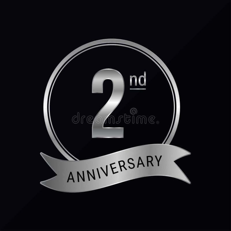 2nd Anniversary Logo Silver Color for Celebration Event Wedding ...