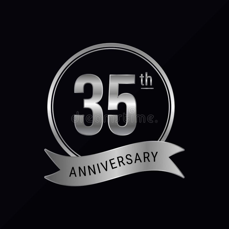 35th Anniversary Logo Silver Color for Celebration Event Wedding ...