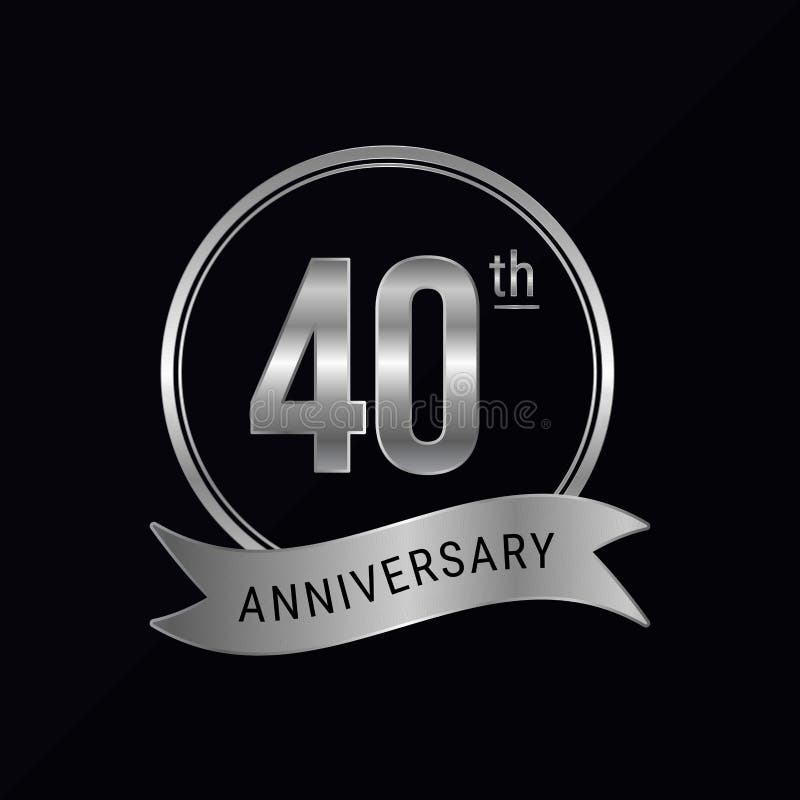 40th Anniversary Logo Silver Color Round Tag Stock Vector ...
