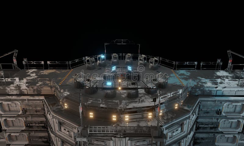 Base of Operations Main Computer Center Headquarter Stock Illustration ...