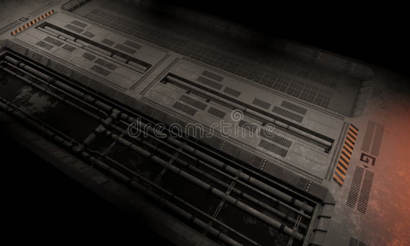 Base of Operations Modular Science Fiction with Pipelines Under Floor ...