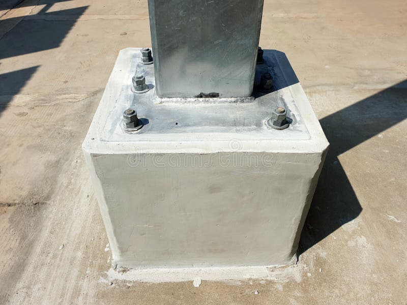 Base Plate Connection for Steel Structure Stock Photo - Image of modern ...