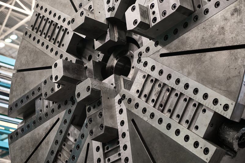 Base Plate of Huge Lathe Machine Tool in Plant Workshop Stock Photo ...