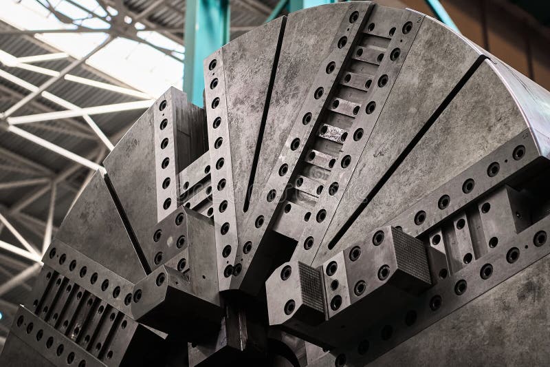 Base Plate of Huge Lathe Machine Tool in Plant Workshop Stock Photo ...