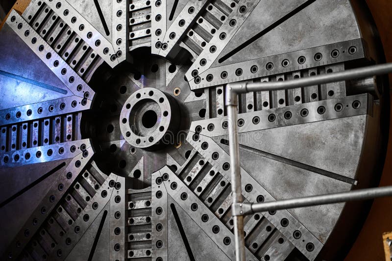 Base Plate of Huge Lathe Machine Tool in Plant Workshop Stock Photo ...