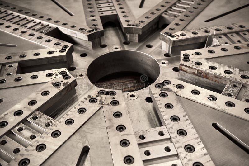Base Plate of Huge Lathe Machine Tool in Plant Workshop Stock Photo ...