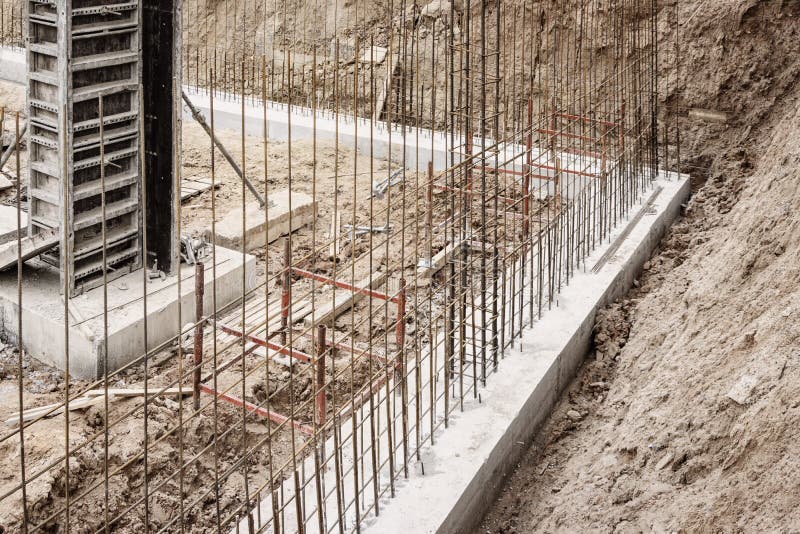 Base Plate. Pit Formation of Grillage is Completed. Forms Formwork ...