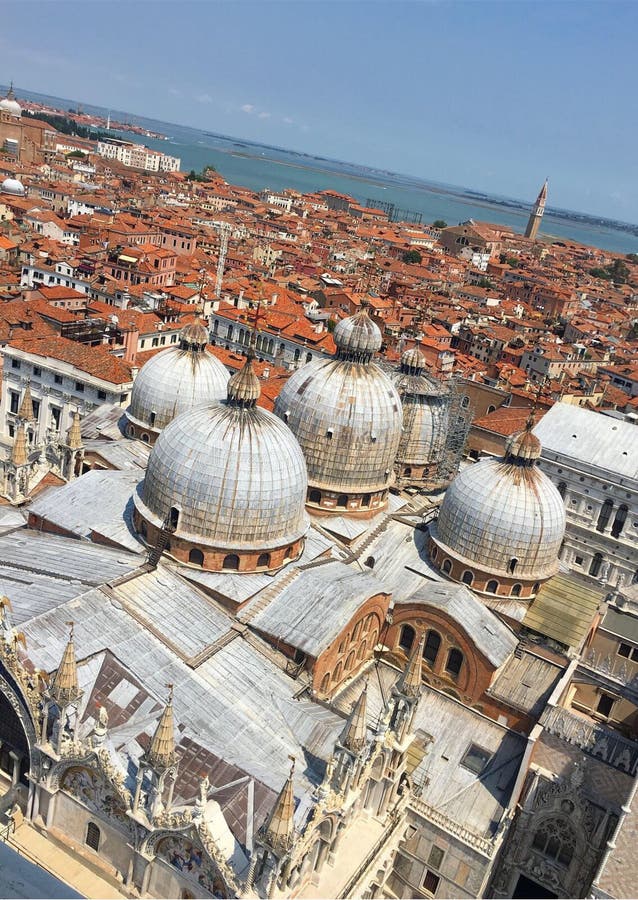 Venice from Above: Rooftop Domes and Canals Stock Photo - Image of site ...