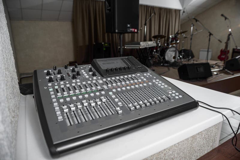Base Professional Audio Mixing Console. Sound Mixing Board Editorial ...