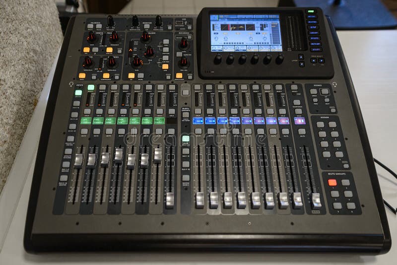 Base Professional Audio Mixing Console. Sound Mixing Board Editorial ...