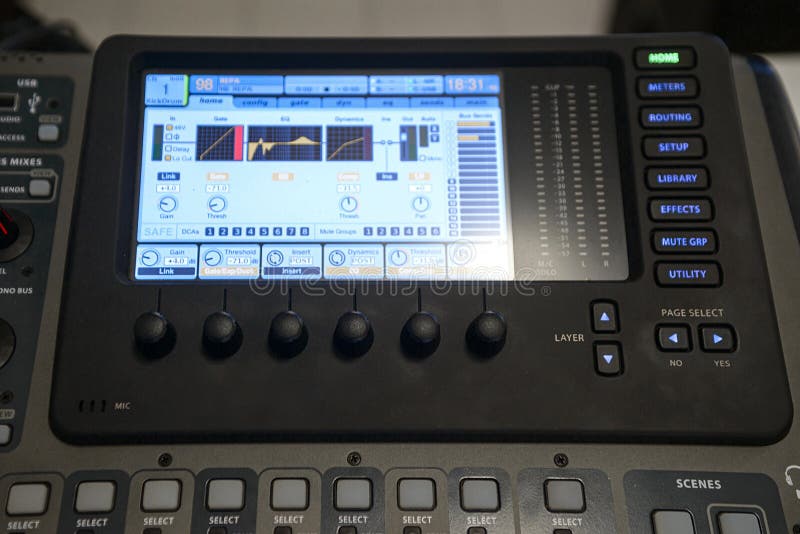 Base Professional Audio Mixing Console. Sound Mixing Board Editorial ...