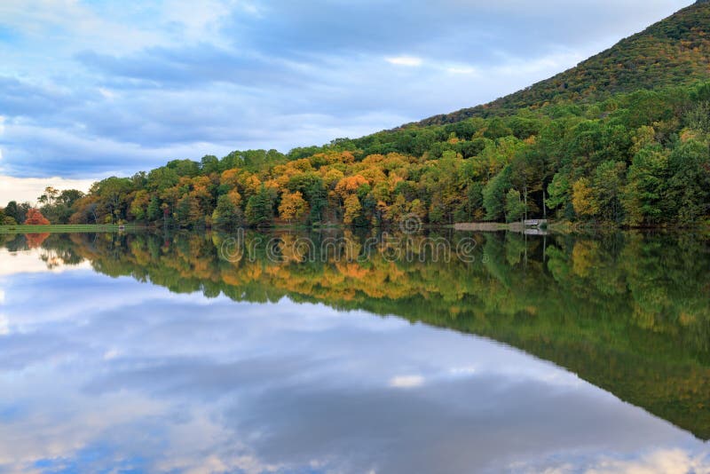 Base of Sharp Top Mountain in Virginia at Abbott Lake Stock Image ...
