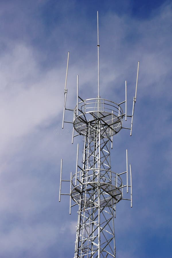 Base Station Mobile Network Antenna on a Steel Structure Mast with a ...