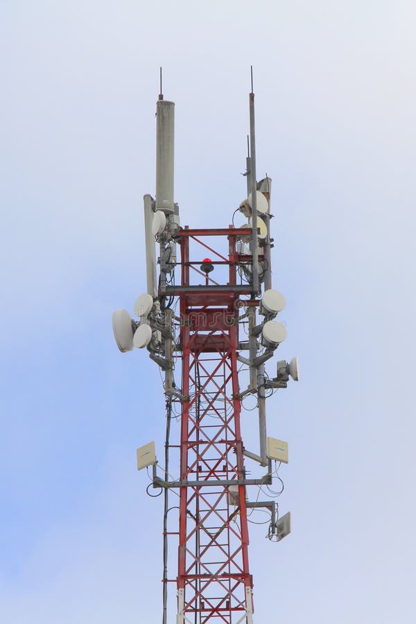 Base Station Mobile Network Antenna on a Steel Structure Mast with a ...