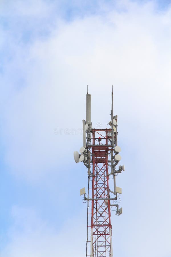 Base Station Mobile Network Antenna on a Steel Structure Mast with a ...