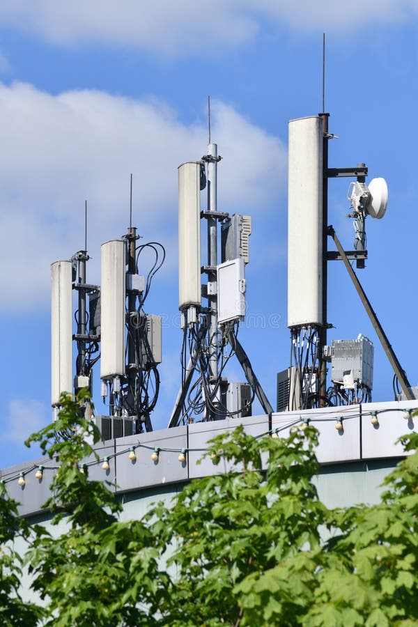 Base Stations for Cellular Networks on a Roof in Russia Stock Photo ...