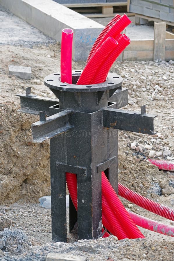 The Base of the Support of the Column of Street Lighting Stock Photo ...