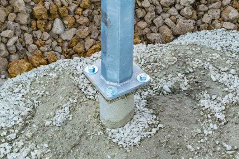 The Base of the Support of the Pillar of Street Lighting Stock Photo ...