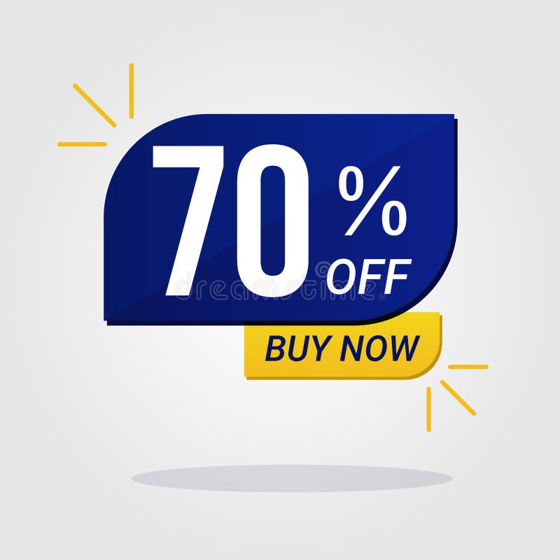 Square Sticker with 70 Percent Discount Stock Vector - Illustration of ...