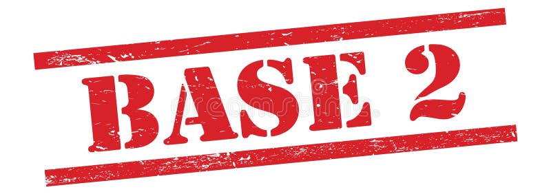 BASE 2 Text on Red Grungy Lines Stamp Stock Illustration - Illustration ...