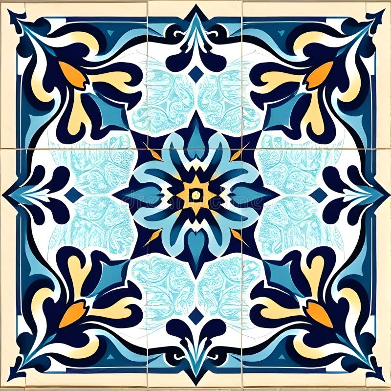 The Base of the Tile is Designed and Painted in Vector after Applying a ...