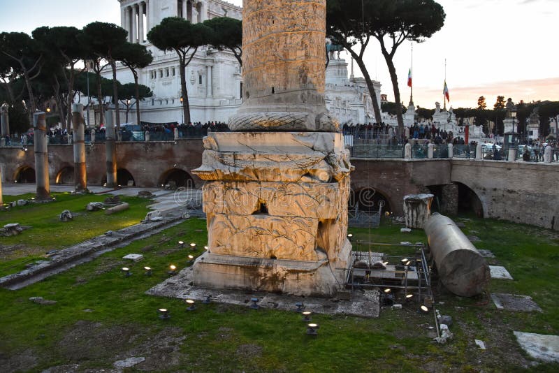 Base of the Trajan`s Column Stock Photo - Image of monument, italy ...