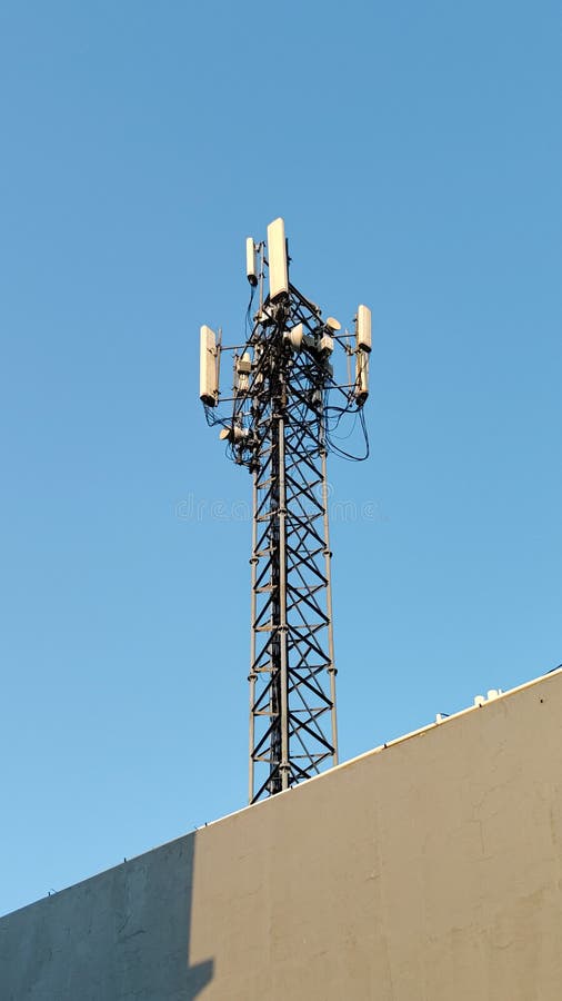 Base Transceiver Station Broadband Signal Tower Stock Image - Image of ...