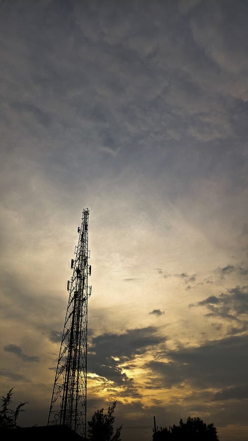 Base Transceiver Station at Dusk Stock Image - Image of networks ...