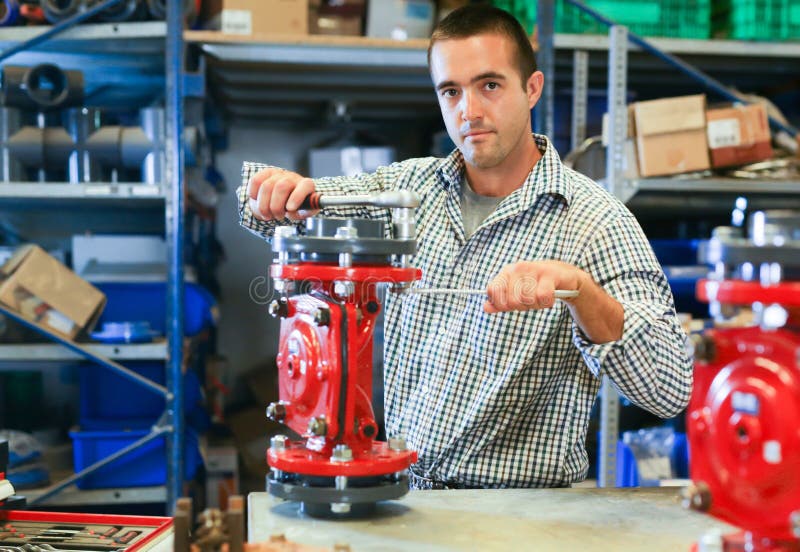 Base for the Valve is Installed and Clamped in a Vice for Assembly at ...