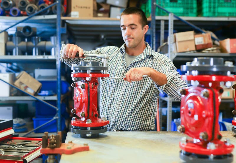 Base for the Valve is Installed and Clamped in a Vice for Assembly at ...