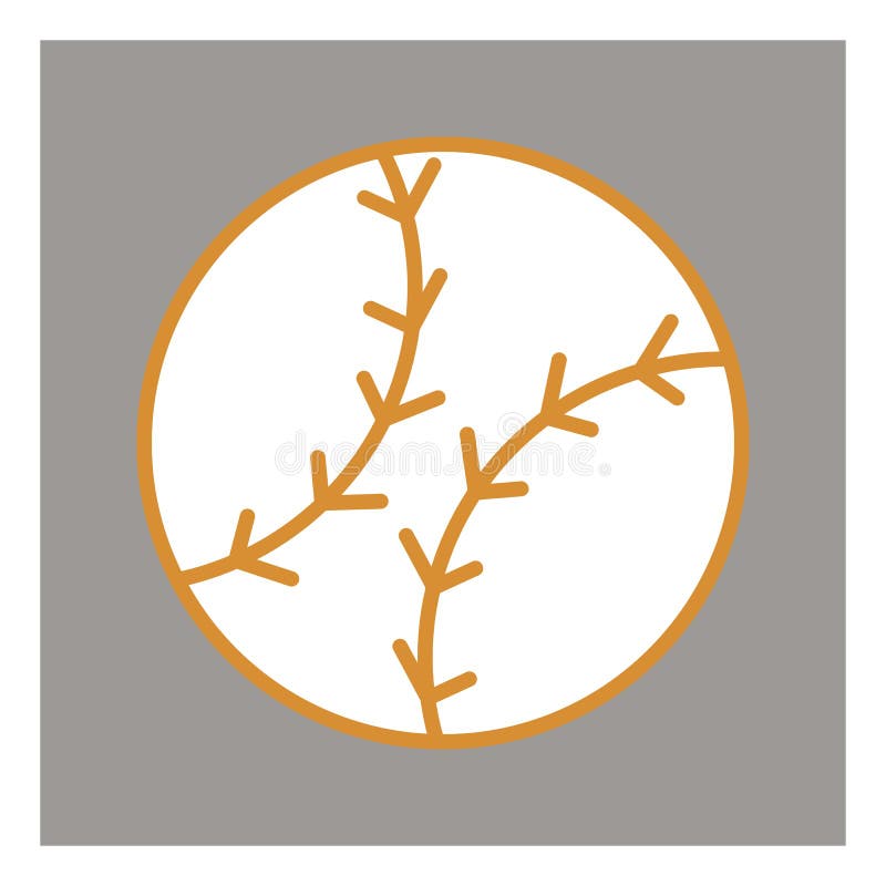 Basebal ball, icon stock vector. Illustration of symbol - 261065974