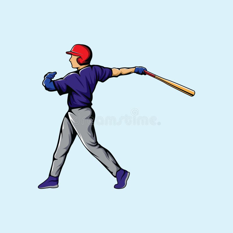 Bat Athlete Vibrant Colored Vector Stock Illustrations – 8 Bat Athlete ...