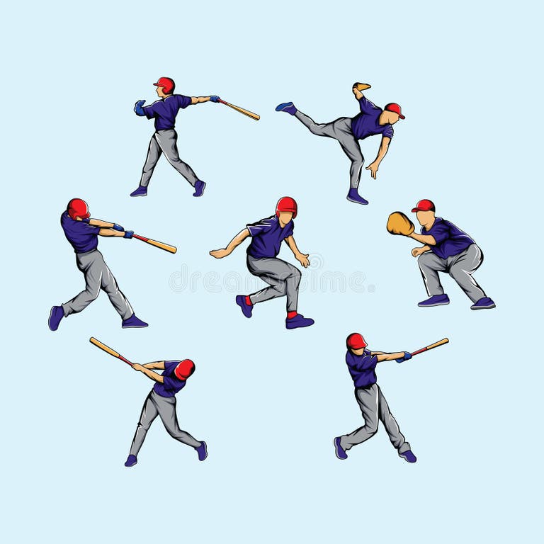 Baseball Actions Stock Illustrations – 204 Baseball Actions Stock ...
