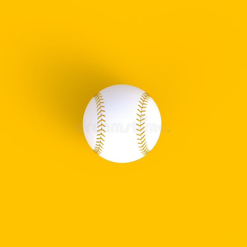 Baseball Abstract Minimal Yellow Background, Sport Concept Stock ...