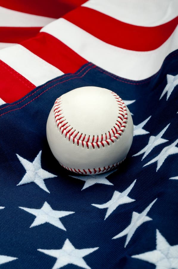 Baseball on the American Flag Stock Photo - Image of glory, stars: 13436374